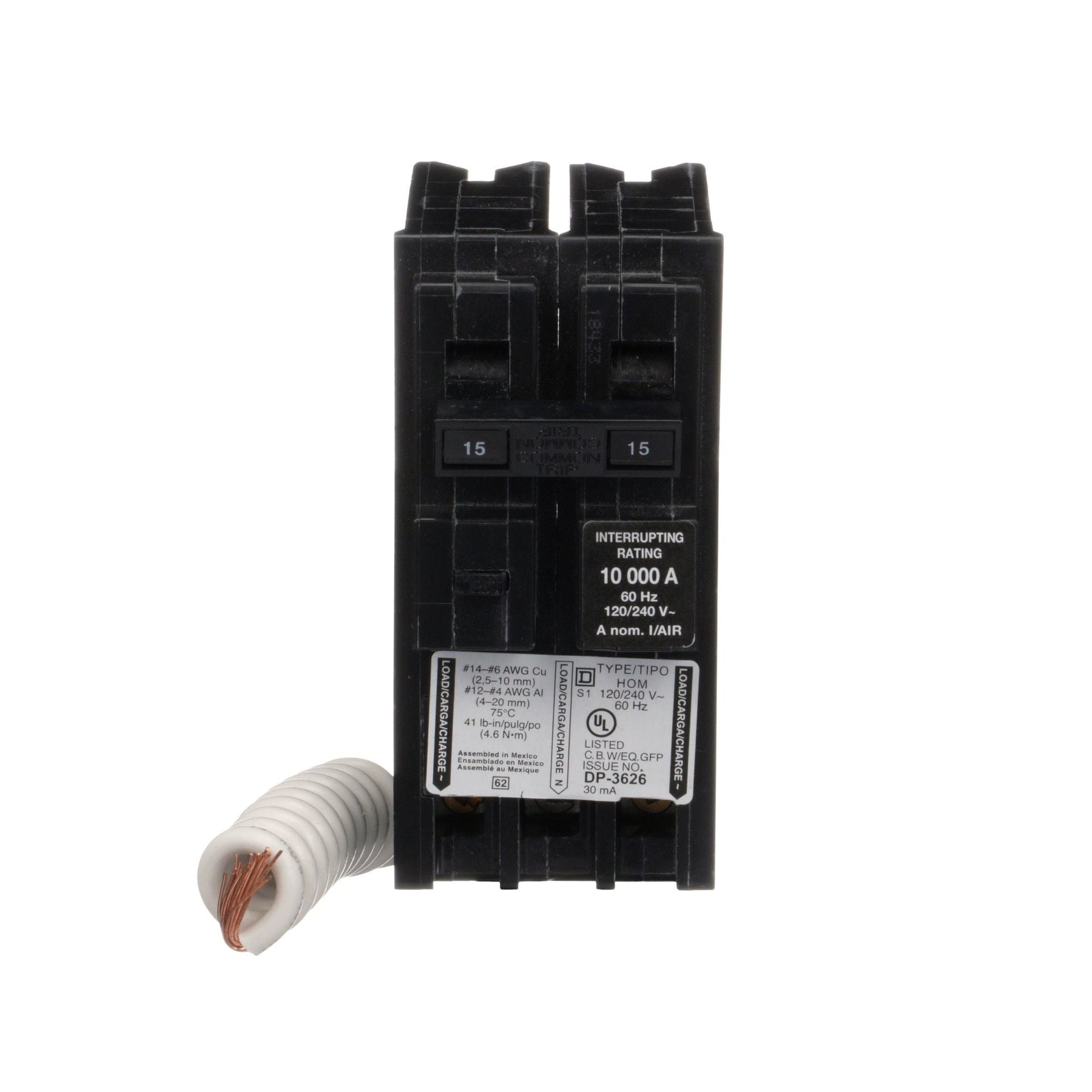 HOM215EPD - Square D - 15 Amp GFEP Circuit Breaker – My Circuit Breakers