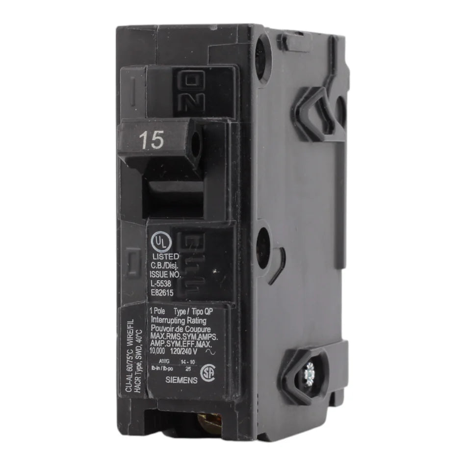 Siemens Q115 15 Amp Single-Pole Thermal Magnetic Circuit Breaker – Plu ...